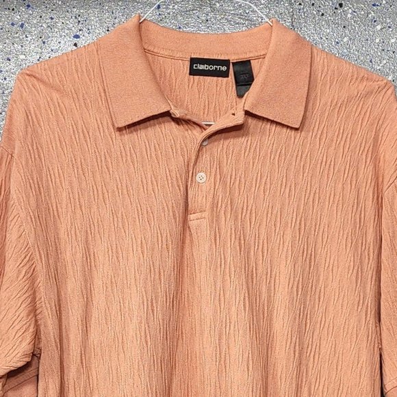 Claiborne | Shirts | Claiborne Mens Peach Short Sleeve Polo Shirt Xl ...